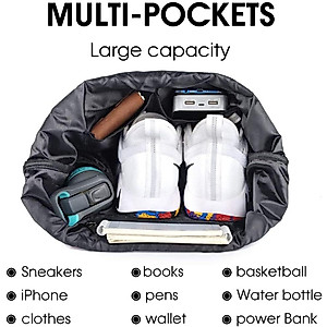 Risefit Waterproof Drawstring Bag, Drawstring Backpack, Gym Bag Sackpack Sports Backpack for Women