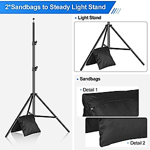 EMART Softbox Lighting Kit with Sandbag, 20"x28" Soft Box Lights Photography Accessories with 2x105W E27 5500K Bulbs, Professional Camera Light Kit for Studio Video Recording, Filming, Podcast