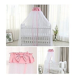CdyBox Breathable Crib Netting Bed Curtains Canopy for Kids Mosquito Net Bedroom Decor (Pink, Mosquito net)