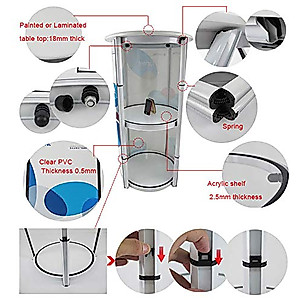 Portable Display Case 41.7" Round Portable Aluminum Spiral Tower Display Portable Trade Show Counter with Twist and Fold Design- Stand Only (White)