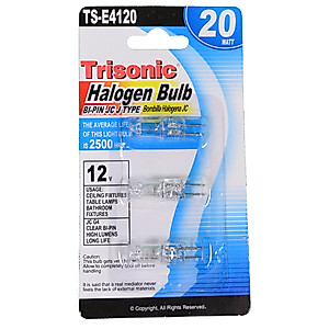 Lot of 6 Halogen Bulbs 20 WATT 120Volt Bi-Pin JC J Type Trisonic TS-E4120