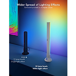 Govee RGBIC Light Bars, 15 Inches WiFi TV Backlight with Double Light Beads, Smart Light Bars with Multiple Placement Options Suitable for 45-70 inch TVs, Work with Alexa and Google Assistant, White