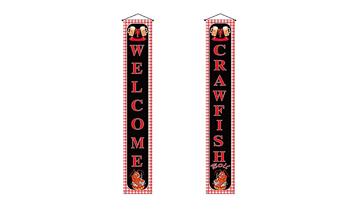Crawfish Boil Party Banner - Reusable Outdoor Welcome Sign