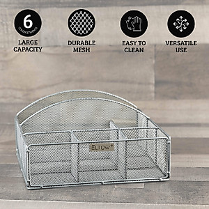 ELTOW Paper Plate holders and Buffet Caddy Large Cutlery holder for party, Fork, Knives, Cups Holder -Sturdy Napkin and Tableware Dispenser -For Home, Restaurant, Office -Utensil Caddy for parties