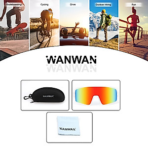 WANWAN Men and Women's Sunglasses, Cycling Sports Glasses 80s Baseball Glasses for Youth Kids Teens