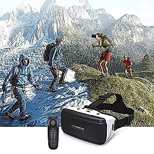 3D HD VR Glasses, 360° Panoramic View, Soft and Comfortable, Support Myopia Users Below 400 °, Suitable for The Current Smart Phone, 4.7-6.5 Inch Mobile Phone