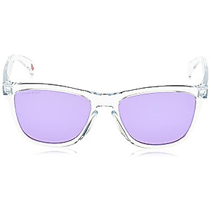 Oakley OO9013 Frogskins Square Sunglasses, Polished Clear/Prizm Violet, 55 mm