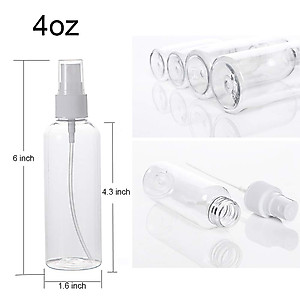 WUMONI10 Pack Spray Bottles 4Oz Clear Liquid Empty Refillable Container Pocket Size Mini Sprayer Set Mini Spray Bottles for Plastic Reusable Empty Small Spray Bottle Travel for Essential Oils Makeup