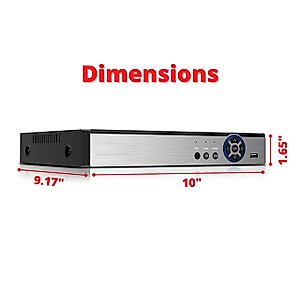 Evertech HD H.265 16 Channel Hybrid DVR Security Camera Recorder with 8TB Hard Drive, Compatible with AHD/TVI/CVI/Analog Cameras