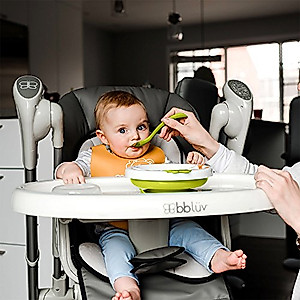 bblüv - Platö - Warming Feeding Plate - 3 Compartments with Suction Base for Baby to Toddler (Lime) - BPA and Phthalate Free