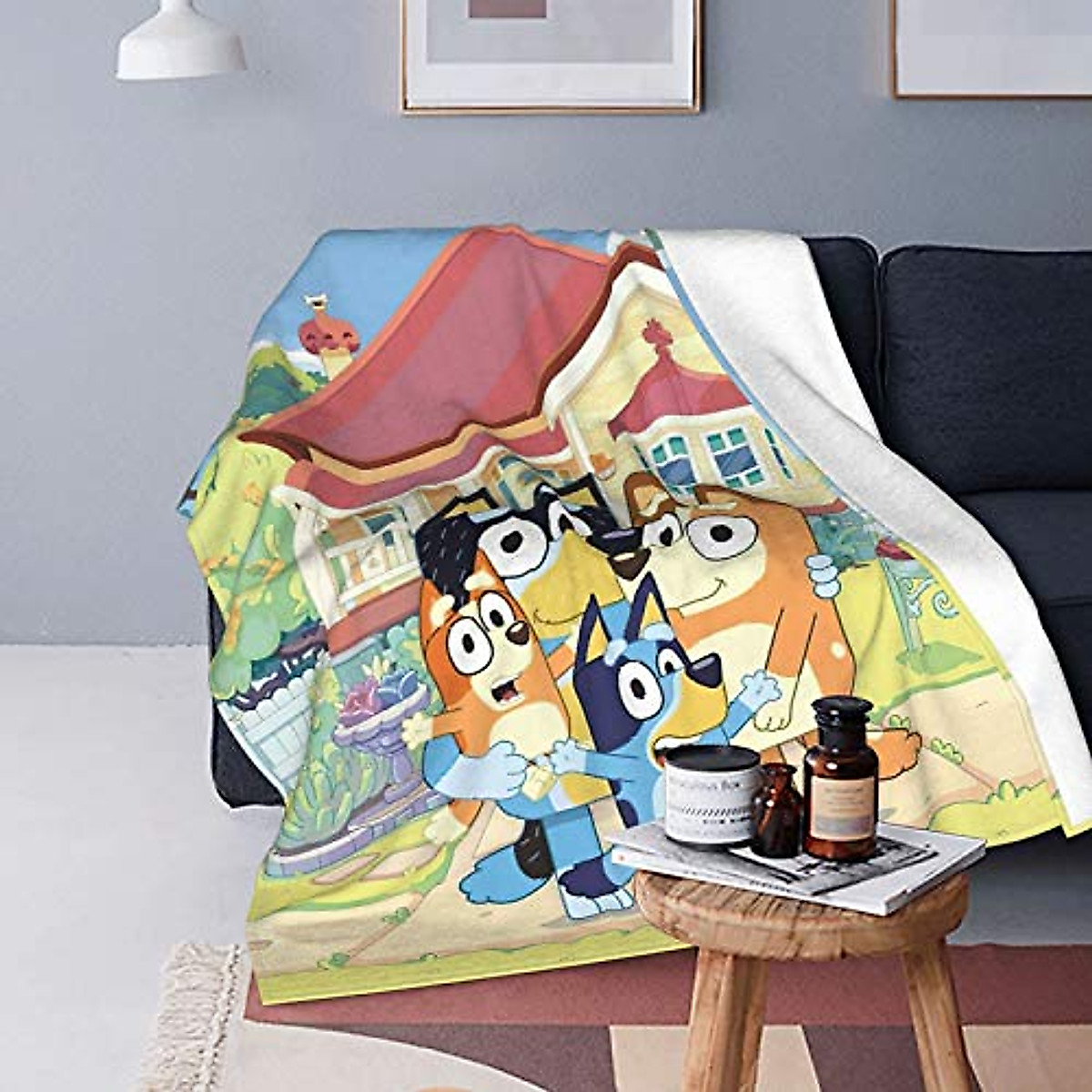 KAVIN Bluey's Blanket Ultra-Soft Micro Fleece Throw Blanket Flannel Blankets for Couch Bed Living Room 50 X 60 Inch