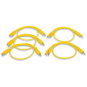 Hosa CMM-545Y 3.5 mm TS with 3.5 mm TSF Pigtail to 3.5 mm TS Hopscotch Patch Cables, 1.5 Feet (5 Pieces)