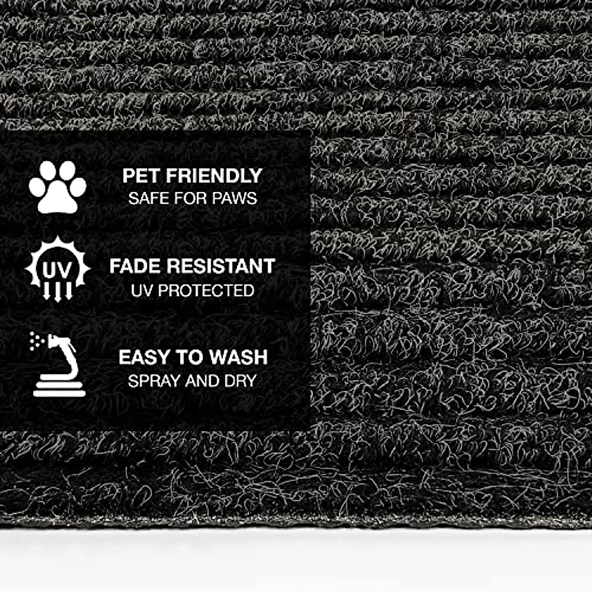 Prest-O-Fit 3-Pack 2-4122 Ruggids RV Step Rug Black Granite 23 in. Wide - 811602