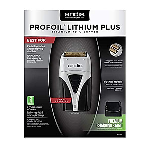 Andis Profoil Lithium Plus Titanium Foil Shaver 17200, Black/Gray, 1 Count