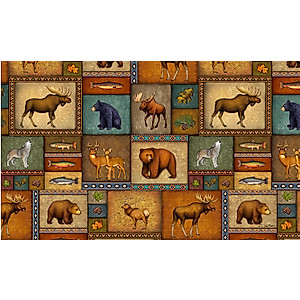 Toland Home Garden 800192 Quilted Wilderness Fall Door Mat 18x30 Inch Wildlife Outdoor Doormat for Entryway Indoor Entrance