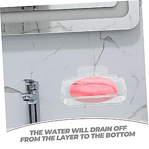 Alipis 3 Pcs Soap Dispenser Pineapple Eye Remover Tool Clear Stand Soap Grid Tray Foam Dispenser Soap Holder Bathroom Soap Drainer Metric Tape Measure Detachable Soap Dish 2 Tier Tray