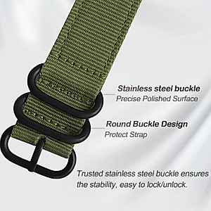 uEmoh Watch Bands, Quick Release Nylon Watch Straps for Men Women, Watch Bands of Multiple Colors & Width(18mm, 20mm, 22mm) (20mm, ArmyGreen)