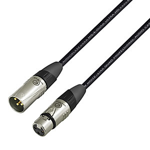 Audioblast - 2 Units - 3 Foot - HQ-4 - Star Quad Balanced Male to Female Microphone Cables with Eminence E311 & E312 Gold XLR Connectors – UV Protected & Road Ready