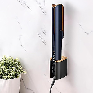 Luvitory Wall Mount Holder Compatible with Dyson Airstrait Straightener, Airwrap Styler Hair Curling Iron Barrels and Brushes, Metal Organizer Storage Rack, Curling Iron and Accessories Organizer Rack