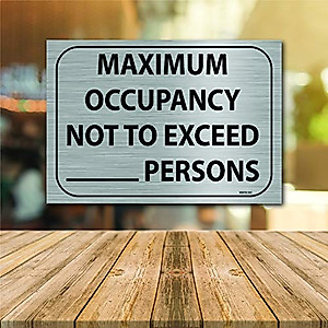 (2 Pack) Maximum Occupancy Sign 7" x 10" Self Adhesive Vinyl Stickers Decal Restaurant or Business