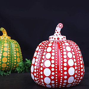 JSMY Cestbon Sculpture Decoration Statue Kusama Yayoi Pumpkin Artists Modern Sculpture Dot Art Home Decor Accessories Office Art Wedding Statue,Gold