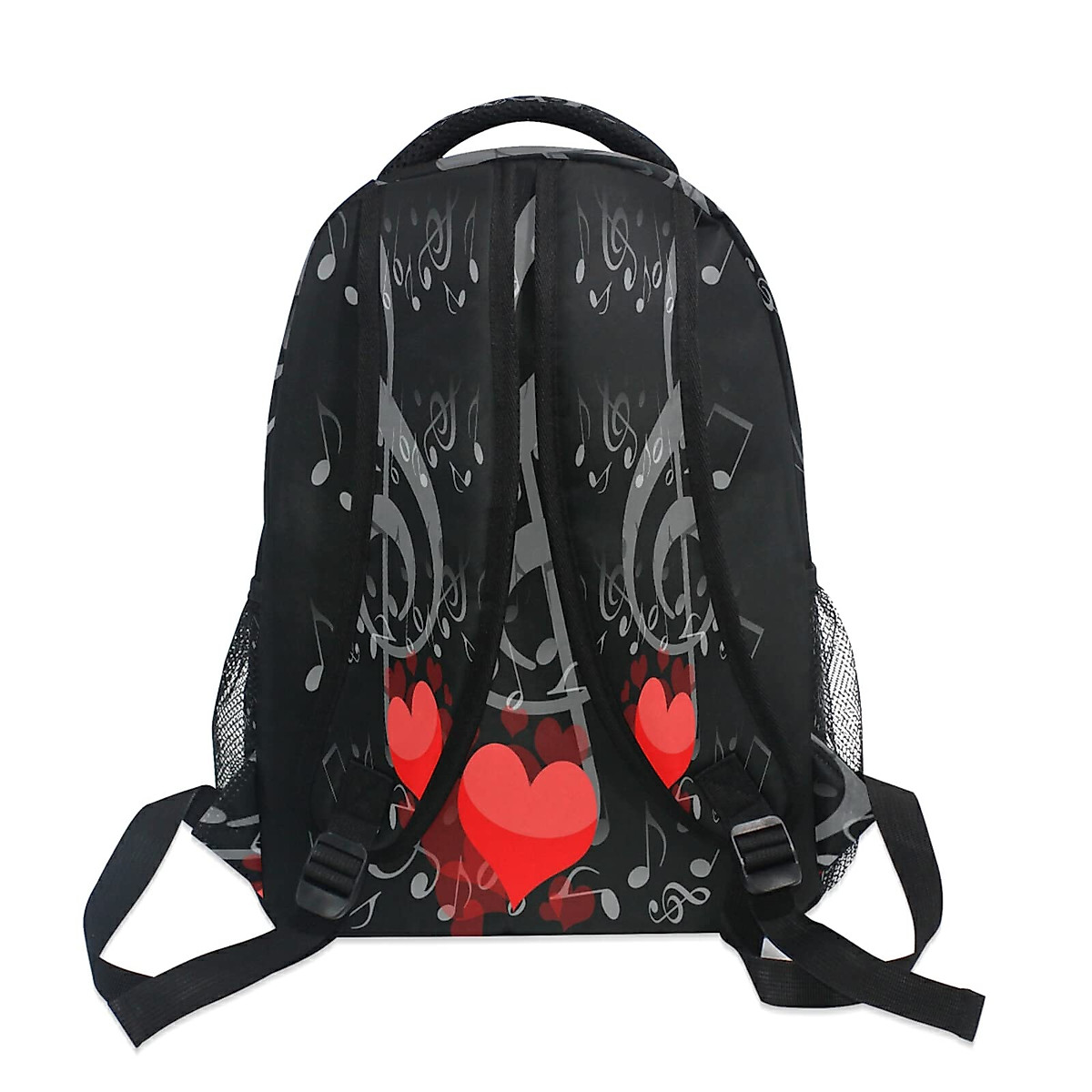 ALAZA Music Notes Love Heart Red Travel Laptop Backpack Business Daypack School Bag Bookbag Fit 15.6 Inch Laptops for Women Men Girls