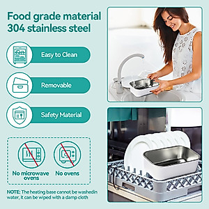 SESOCSEO Heating Lunch Box for Work, 1.8L(7.6 Cup) Car Food Warmer, 12V/24V/110V 3-In-1 Heated Lunch Box with Carry Bag Fork Spoon for Truck/Office/Home(Blue) (AB-Green) (DFH-6842)