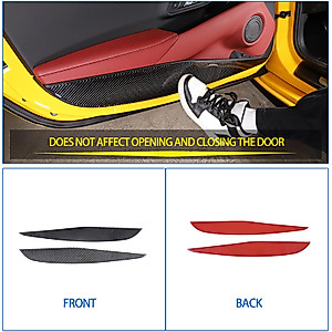 Soft Carbon Fiber Car Door Anti Kick Panel Trim Sticker Fit for Toyot@ Supra GR A90 A91 MK5 2019-2024, Inner Door Anti Kick Decorative Panel Protection Accessories, 2PCS