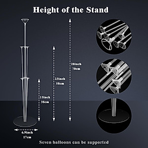 Balloon Stand 4 Set Balloon Sticks with Base Balloon Stands, Balloon Arch Stand for Birthday Decorations, Balloon Arch Kit for Table Graduation Baby Shower Gender Reveal Party Decorations