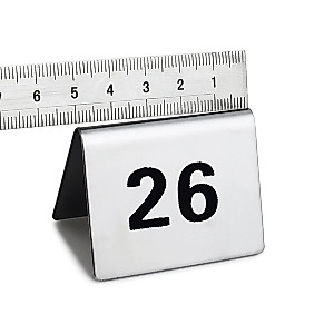 WEJUANR Table Numbers Stainless Steel, 1-25/50/100 Double Side Table Number Cards, Restaurant Seating Metal Stackable Table Numbers, Wedding Anniversary Events Party Supplies (Size : 1 to 100)