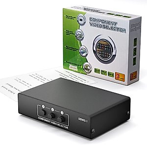 BolAAzuL Component AV Video Switch Box 3 in 1 Out, 3 Port 5 RCA YPbPr Cable RGB Component AV Switcher Selector Converter 3-Way Plug & Play for Retro Gaming PS2 Wii Xbox DVD Player TV
