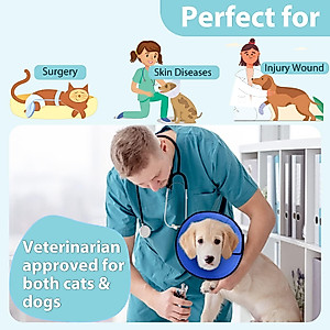Dog Cone for Small, Medium, and Large Dogs and Cats, Soft Cone for Dogs After Surgery, Lightweight Leathaire Recovery Cone Collar to Stop Licking and Scratching(4(Neck: 9.25-10.75"))