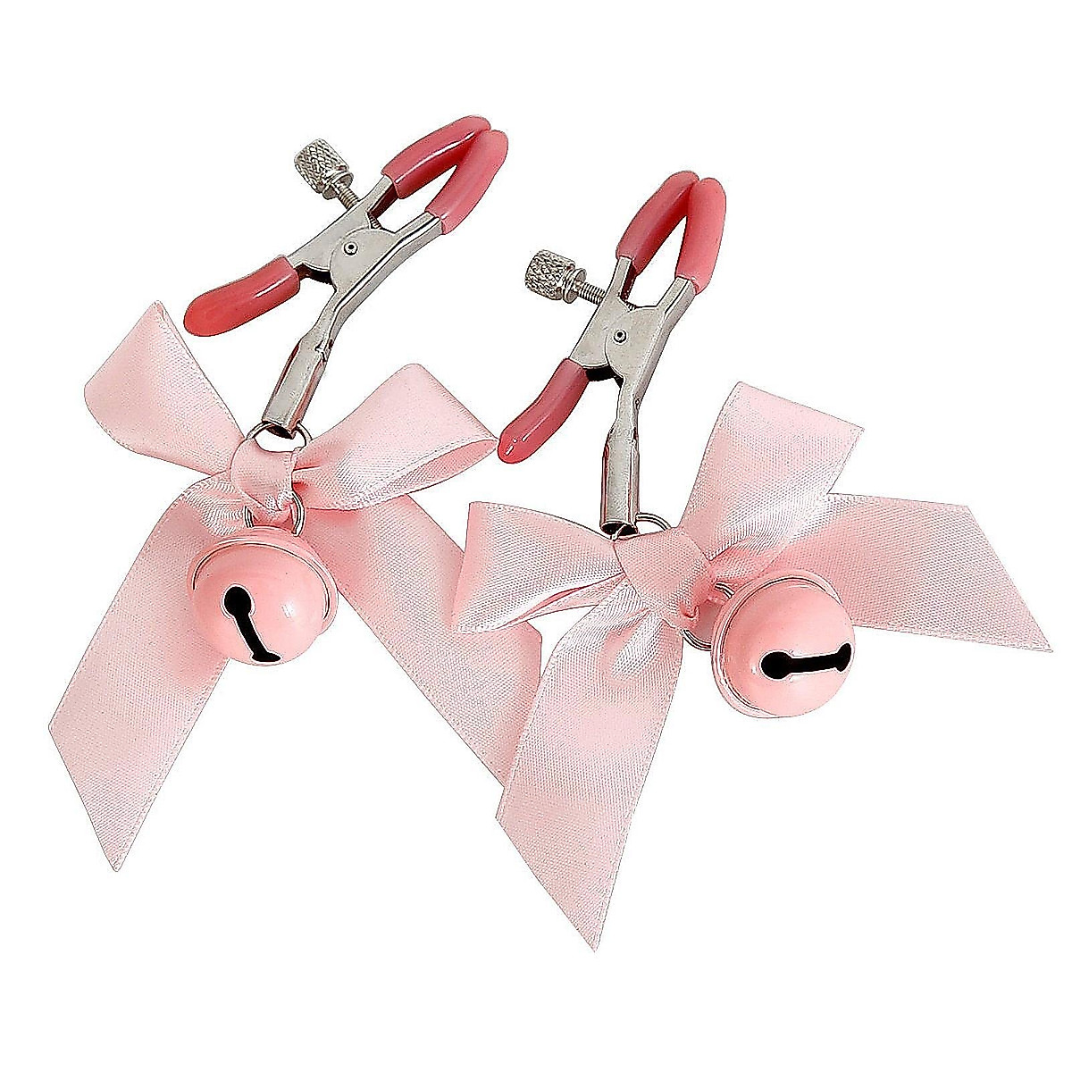 2Pcs Adult Non-Piercing Body Ring Clip Adjustable Breast Circle Clamp ( Color : Bow tie Pink , Size : One Size )