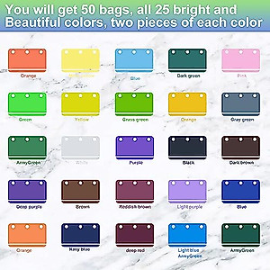 Tenceur 50 Pcs Pencil Pouch for 3 Ring Binder with Zipper Fabric Pencil Pouches Binder Pencil Bag with Clear Window Bulk Pencil Case for Office(9.8 x 7.1 Inch)