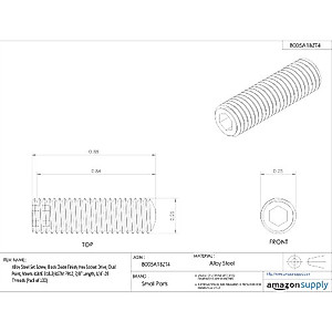 Alloy Steel Set Screw, Black Oxide Finish, Hex Socket Drive, Oval Point, Meets ASME B18.3/ASTM F912, 1/4" Length, #8-32 UNC Threads, Imported (Pack of 100)