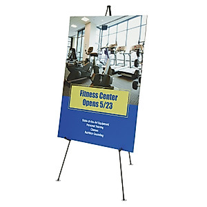 Quartet Instant Easel 63” Stand, Powder Coated Steel Material, Collapsible, Portable Display Stand for Posters, Signs, and Art, Tripod for Home and Office (29E)