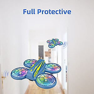 HocoFLow RC Drone for Kids Mini Drone with Lights Kids Drone Altitude Hold Headless Mode Stunt Drones for Kids 6-12 (Blue)