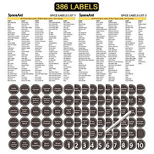 SpaceAid Spice Drawer Organizer with 28 Spice Jars, 386 Spice Labels and Chalk Marker, 4 Tier Seasoning Rack Tray Insert for Kitchen Drawers, 13" Wide x 17.5" Deep