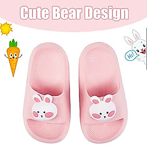 Fiedaz Kids Slides for Girls Boys Toddler Cloud Slides Animal Quick Drying Beach Slides Toddler Pool Shower Flip Flops Slippers Pink 5.5-6.5 Toddler CN 150