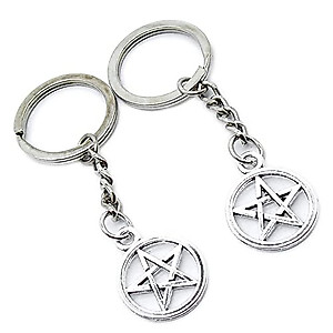 100 Pieces Keychain Keyring Door Car Key Chain Ring Tag Charms Supplies ZE9Z8Y Pentacle