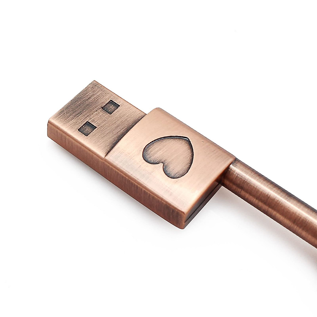 CHUYI Metal Heart Key Shape 1Pcs 64GB USB 2.0 Flash Drive Waterproof Pen Drive Memory Stick USB Flash Disk with Keychain Thumb Drive Gift