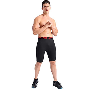 NELEUS Men's Compression Shorts with Pockets 3 Pack,6064,Black/Black/Black,US L,EU XL