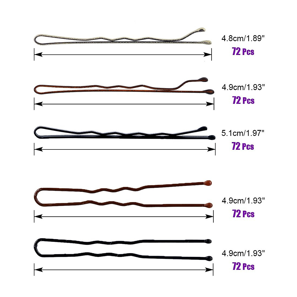 Swpeet 360 Pieces 2 Styles Hair Pins Kit, Including 216Pcs Bobby Pins and 144Pcs U Hair Pins Hair Clips with Storage Box for Girls and Women, Gold,Brown and Black