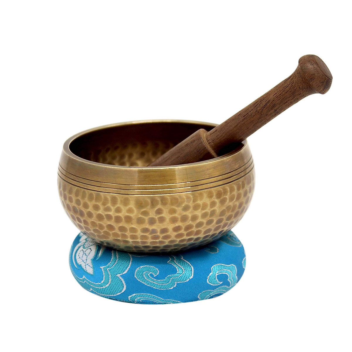 3.5 Inch Tibetan Singing Bowl, Hand-Hammered Meditation Chakra Bowl for Yoga, Chakra healing, Relaxation, Stress Relief, Handmade in Nepal, Comes w/Buddhist Prayer Flag, Small Sound Bowl