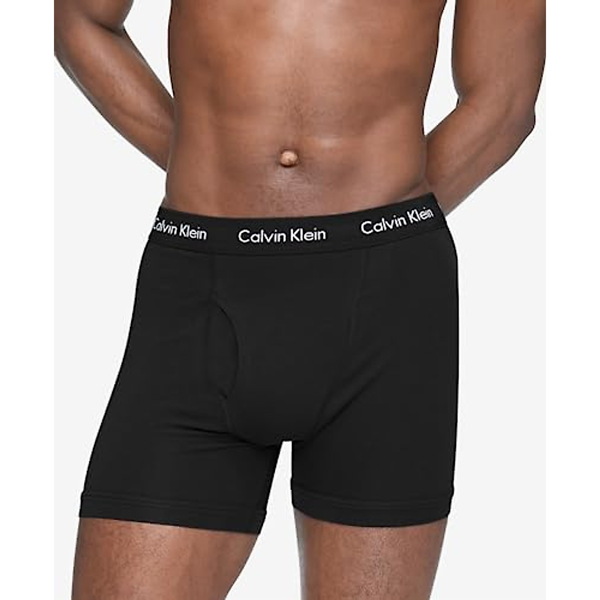 Calvin Klein Men's Cotton Stretch 5-Pack Boxer Brief, 5 Black, Small