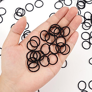 CÉLLOT 360PCS Black Elastic Hair Ties,2cm in Diameter No Crease Finger Rubber Hair Elastics,Small Thin Hair Ponytail Holders Hair Accessories for Women Girls Toddlers Kids