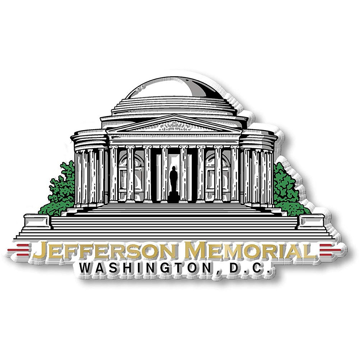 Washington DC Monument Magnet Set of 6 by Classic Magnets, Collectible Souvenirs Made in The USA