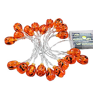 CCOOfhhc Halloween String Lights, 20/40 LED Pumpkin Halloween Lights Indoor Outdoor Party and Christmas Decoration Warm White