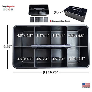 Enjoy Organizer- 2 Commercial Extra Large Portable Caddy Stackable Carry Caddy, Black, Carrier for Cleaning, Bathroom,Supplies, Tools, All-Purpose Caddy Made In USA (2)