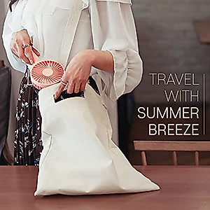 Generic Handheld Fan Portable,Mini Hand Held Quiet with USB Rechargeable Battery, Personal Office Desk Table Base,8-10 Hours Operated For Makeup Eyelash Lady/Women/Girls/Kids Outdoor - Pink